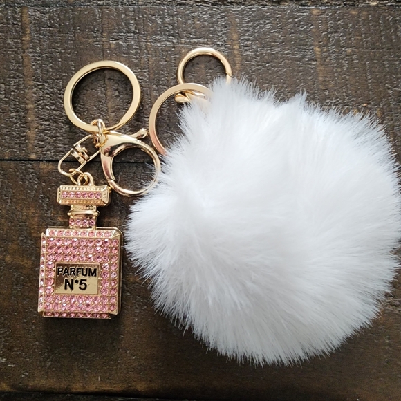 Accessories | Perfume Bottle And Puff Keychain Set Nwot | Poshmark